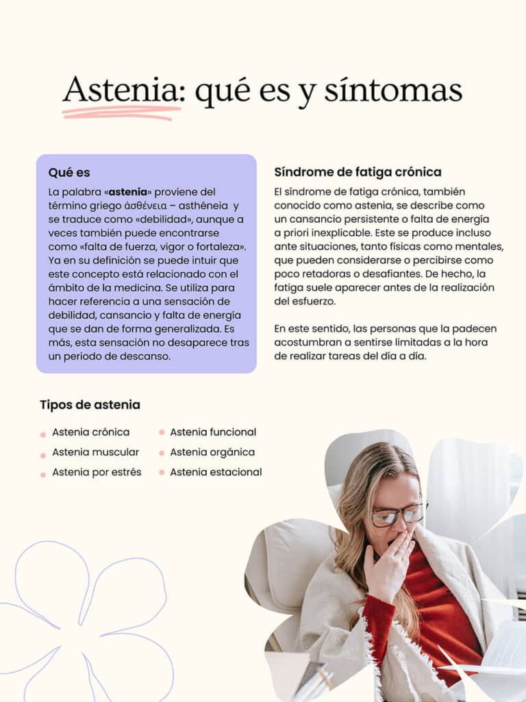 Astenia: qué es y síntomas | Somos Estupendas